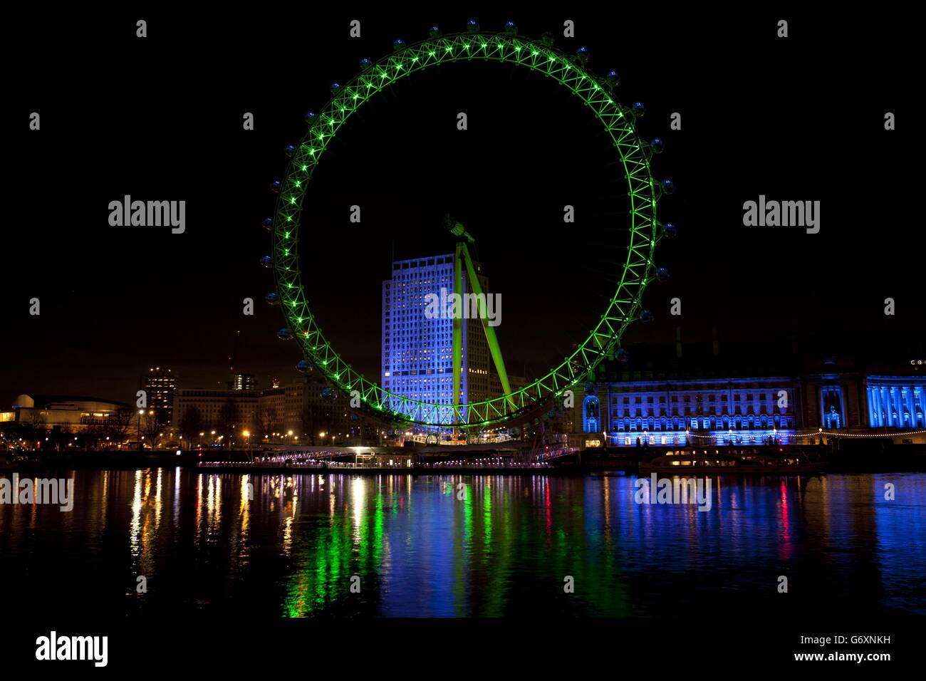 The EDF London Eye in central London is lit green by Tourism Ireland to ...