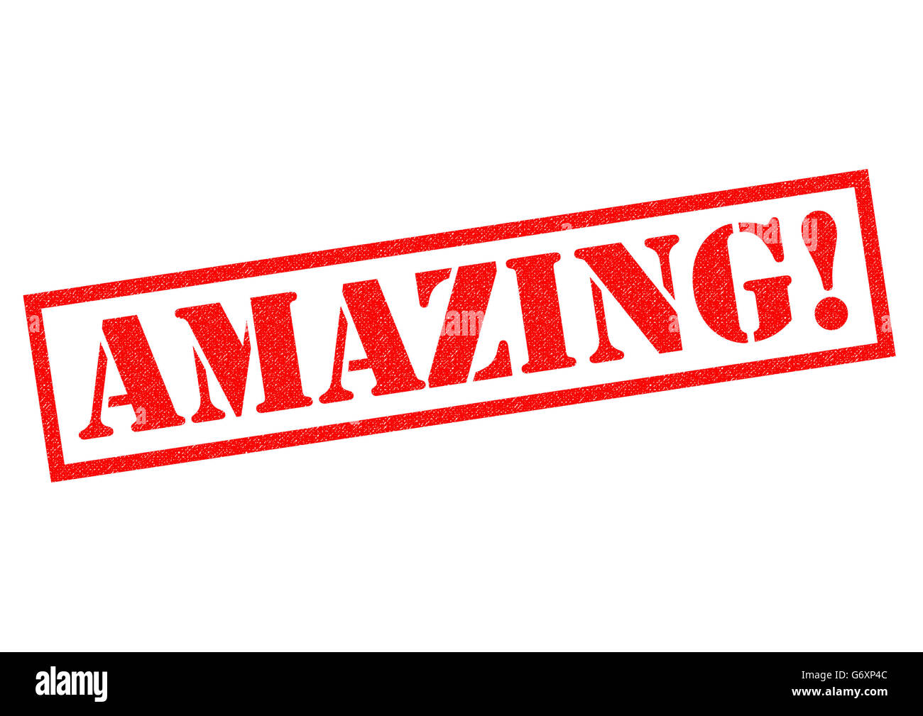 AMAZING! red Rubber Stamp over a white background Stock Photo - Alamy