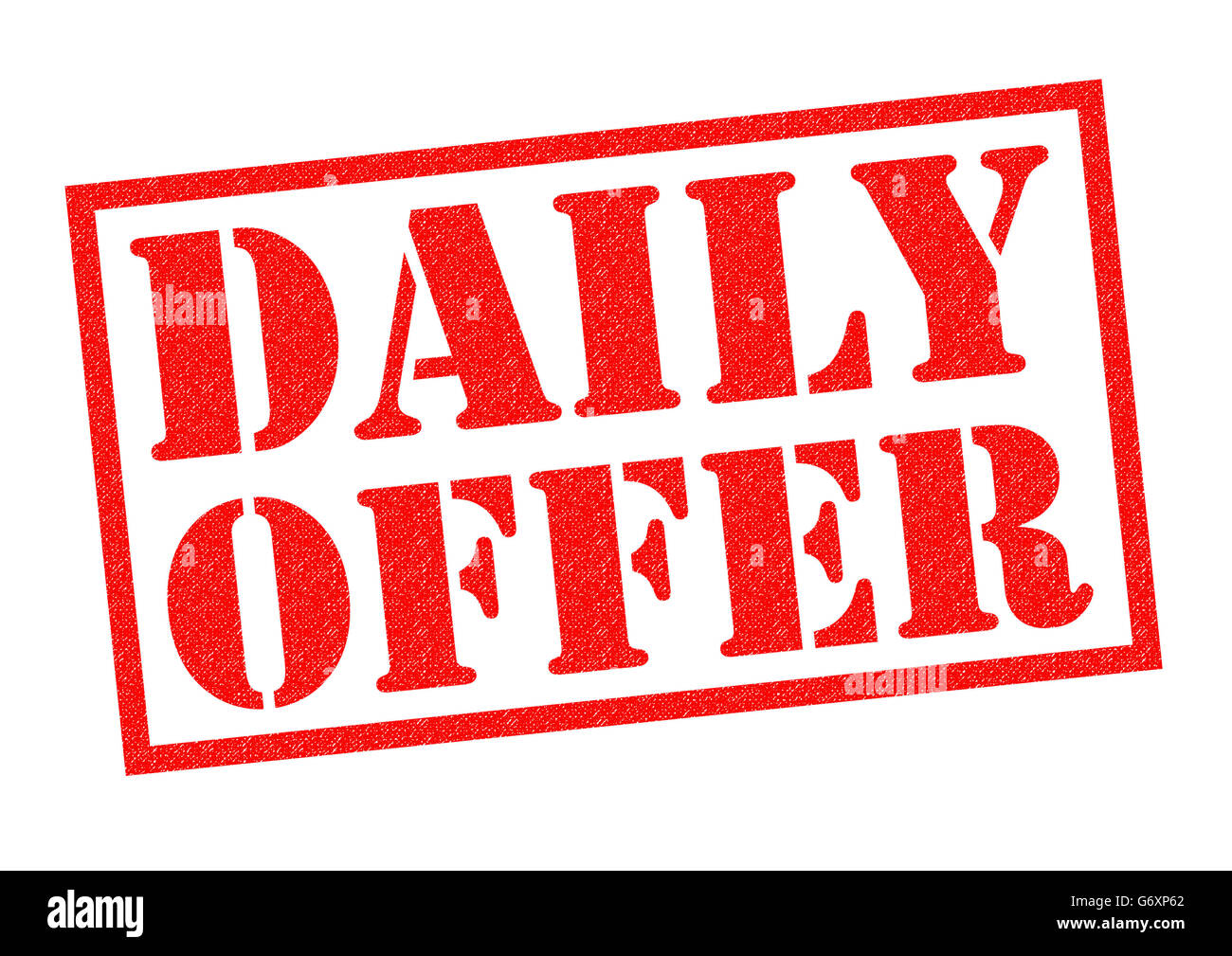 DAILY OFFER red Rubber Stamp over a white background Stock Photo - Alamy
