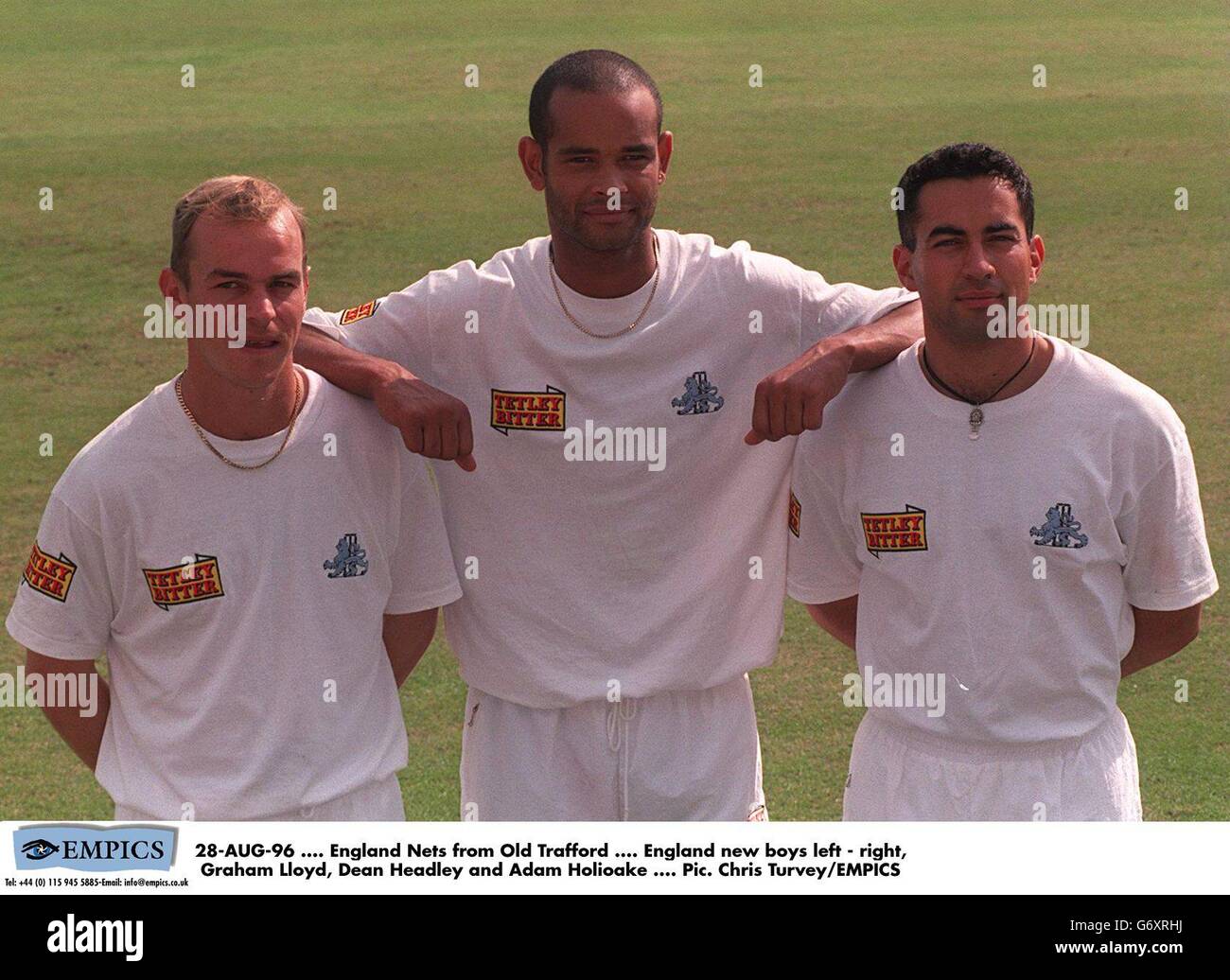 28-AUG-96, England Nets from Old Trafford, England new boys left ...