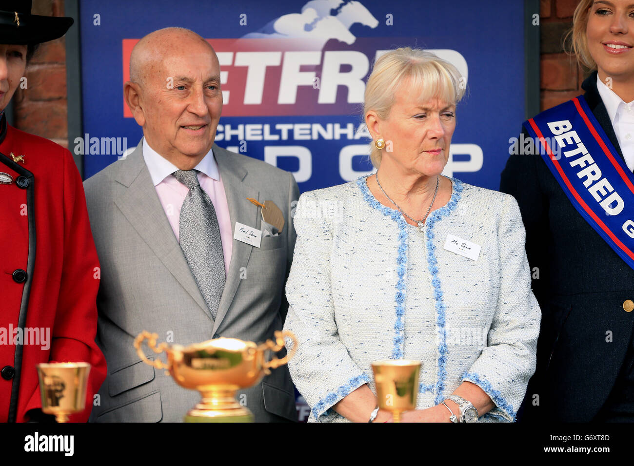 Owner of betfred fred done and his wife mo done hi-res stock ...