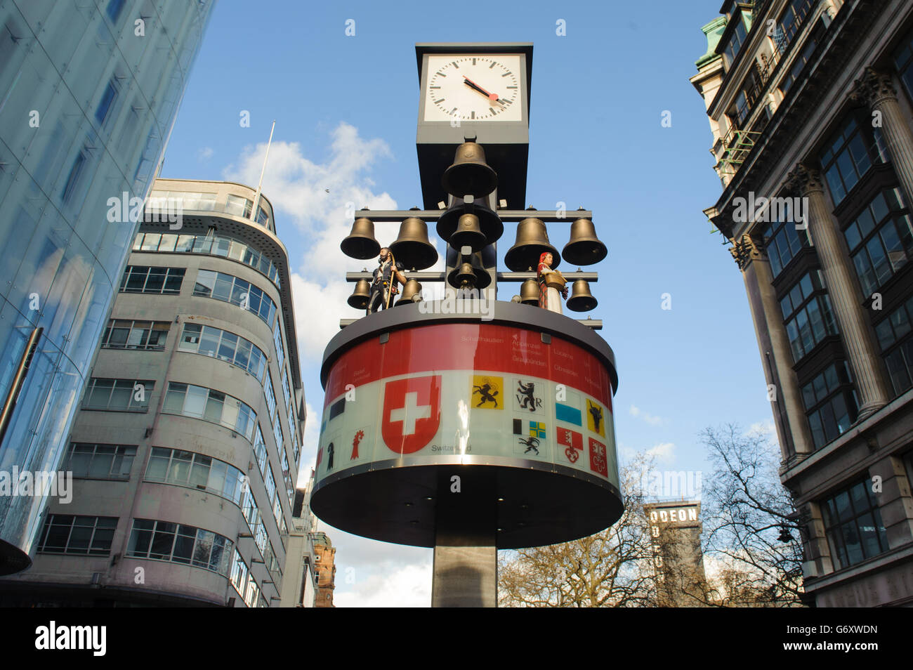 General view of the Switzerland Clock, in central London Stock Photo ...