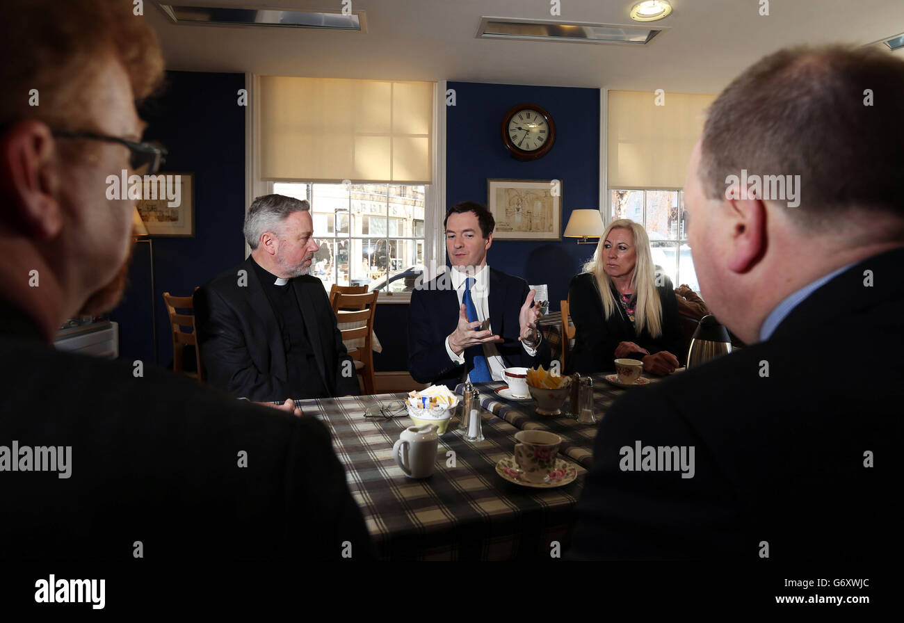 The Very Rev'd Dr John Davies, Dean of Derby (left) has tea with ...