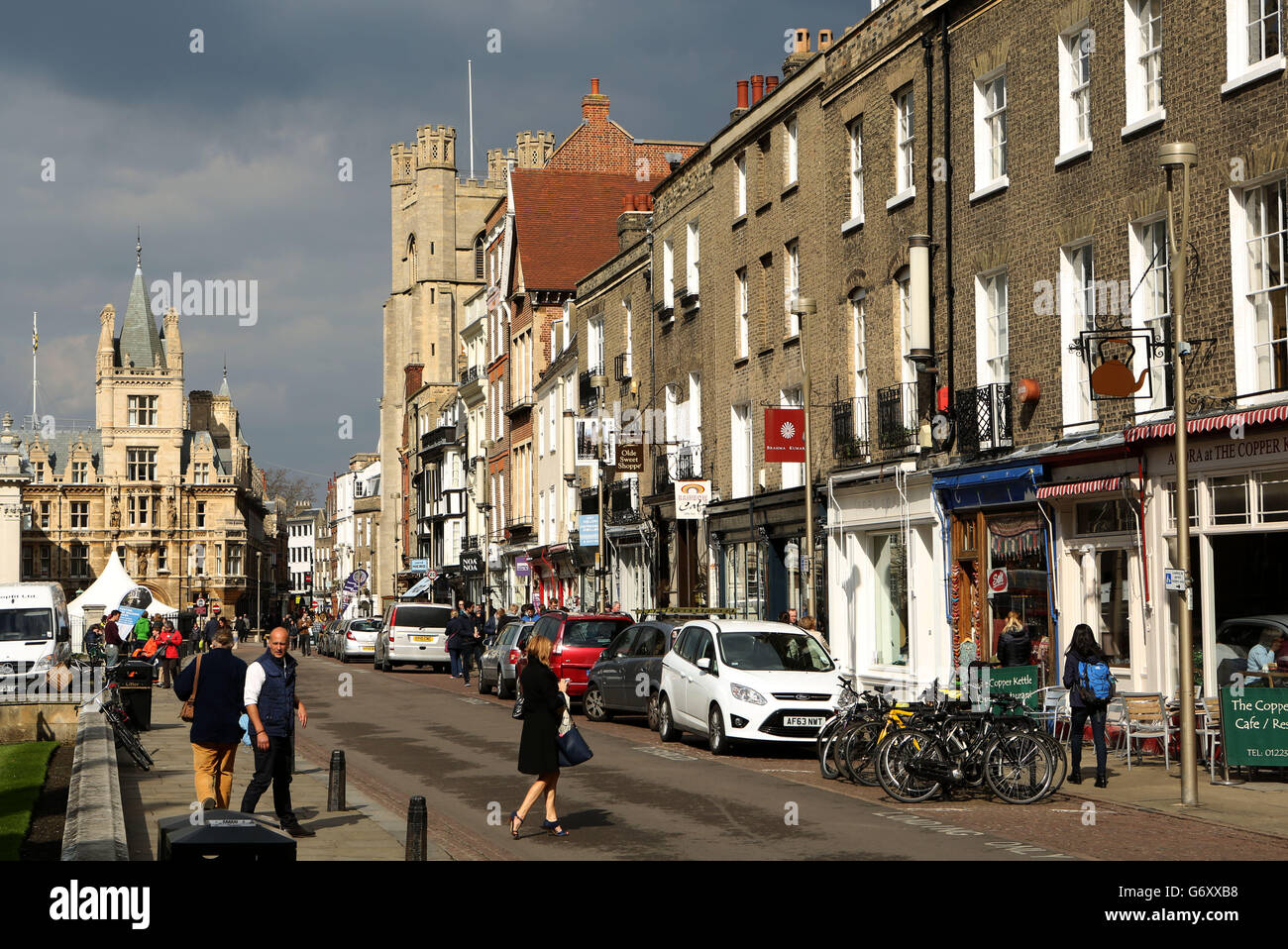City Views - Cambridge. General view of Kings Parade in Cambridge Stock ...