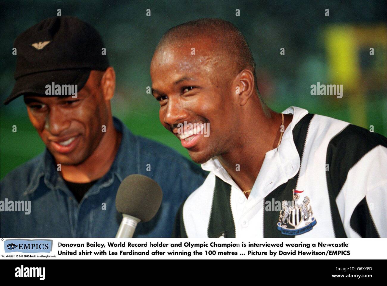 Donovan Bailey, World Record holder and Olympic Champion is interviewed ...