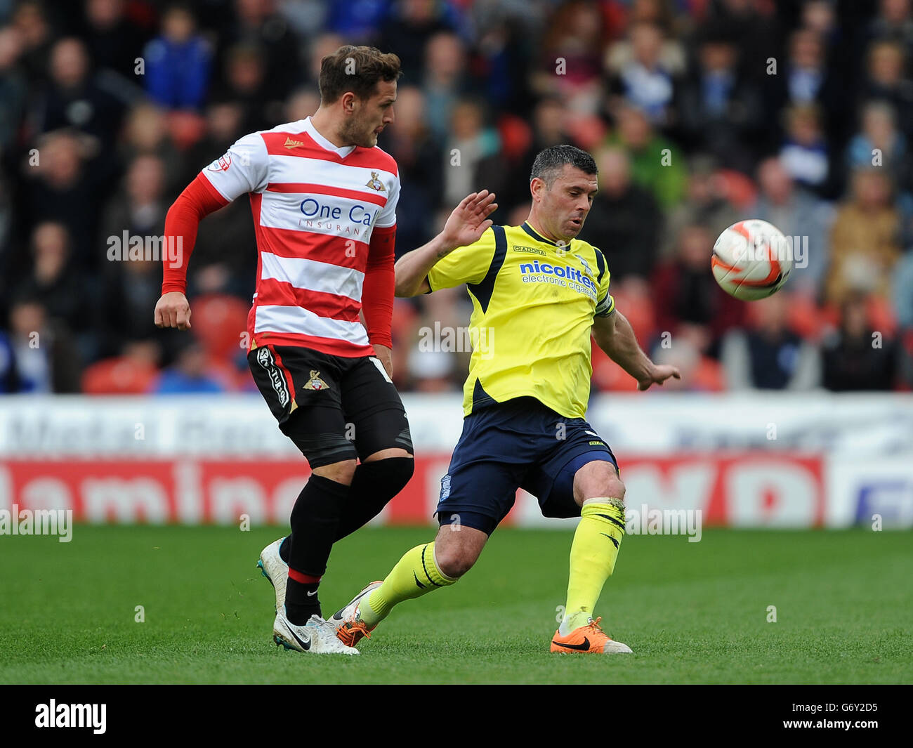 Doncaster Rovers' Billy Sharp (left) and Birmingham City's Paul ...