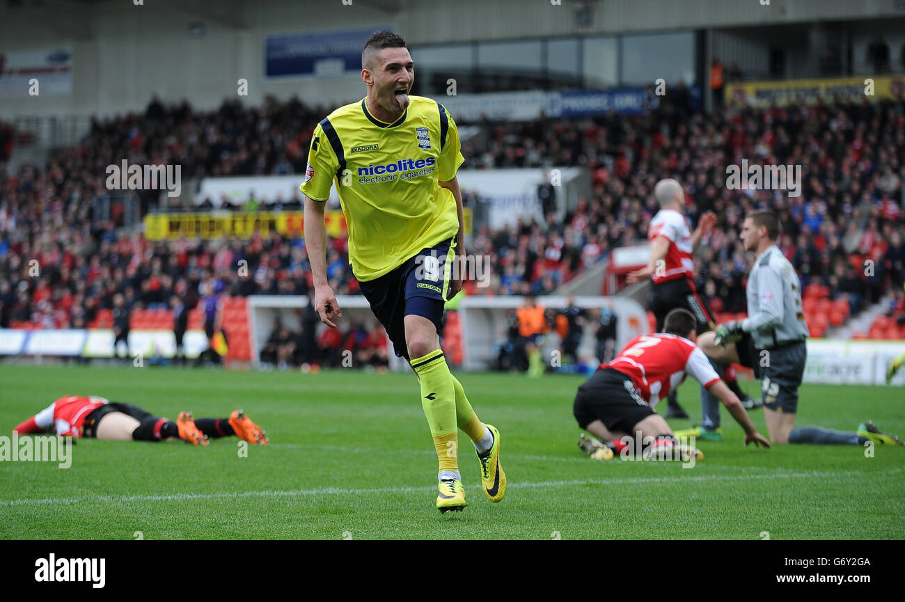 Birmingham City's Federico Macheda celebrates after scoring his sides ...