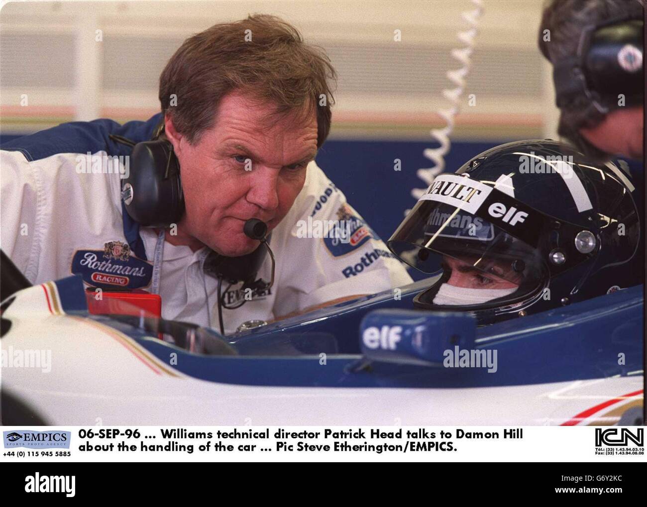 Williams technical director Patrick Head talks to Damon Hill about the ...