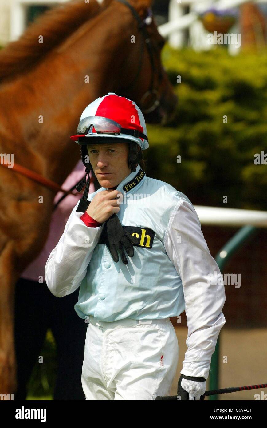 Jockey kieren fallon at the rowley mile racecourse hi-res stock ...