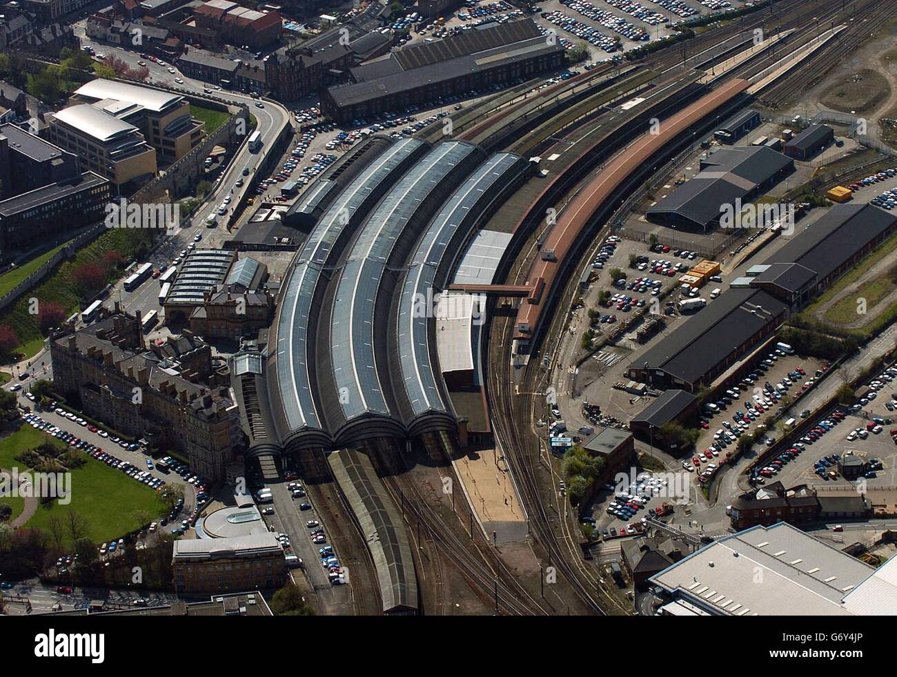 Aerial view york railway hi-res stock photography and images - Alamy
