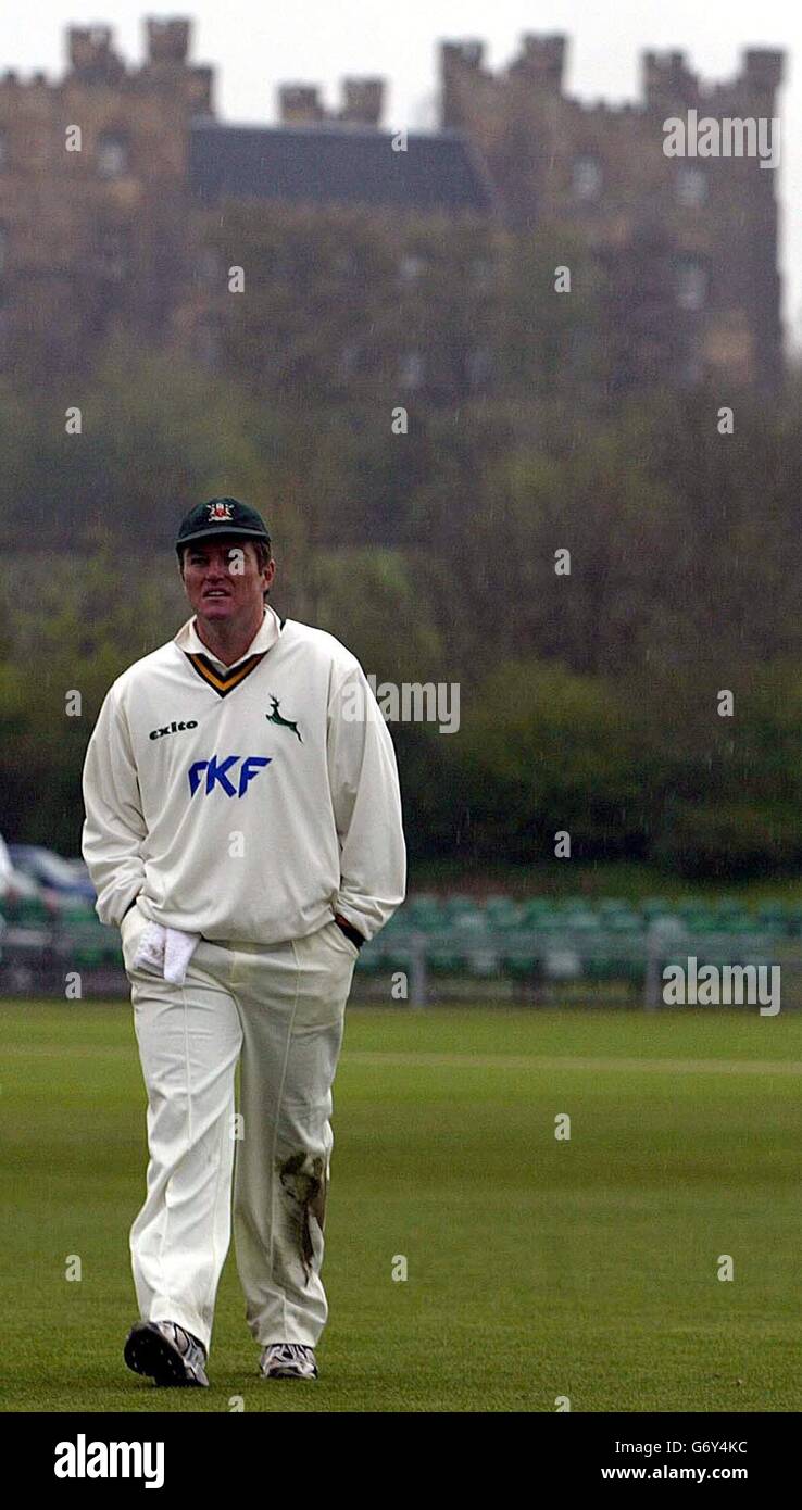 Nottinghamshire's Stuart MacGill leaves the field at the Riverside ...