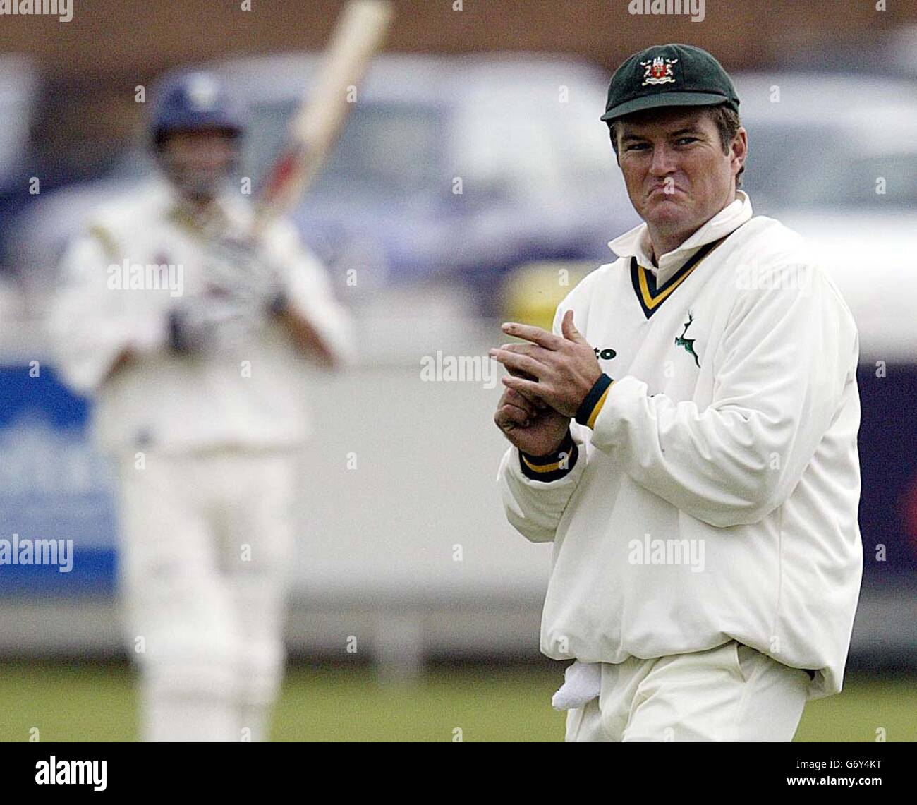 Nottinghamshire's Stuart MacGill leaves the field at the Riverside ...