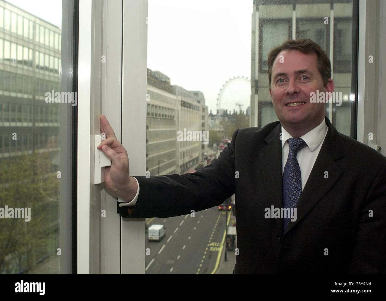 Conservative co-chairman Dr Liam Fox inside the new Conservative office ...
