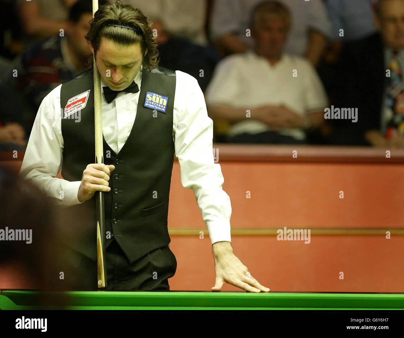 The 2004 Embassy World Snooker Championships. Ronnie O'Sullivan during ...