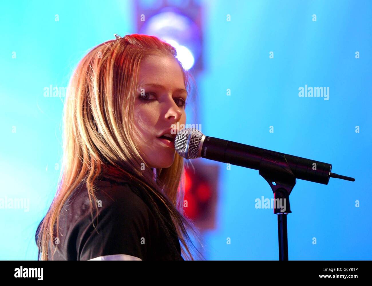 Canadian singer Avril Lavigne performs live on stage during her ...