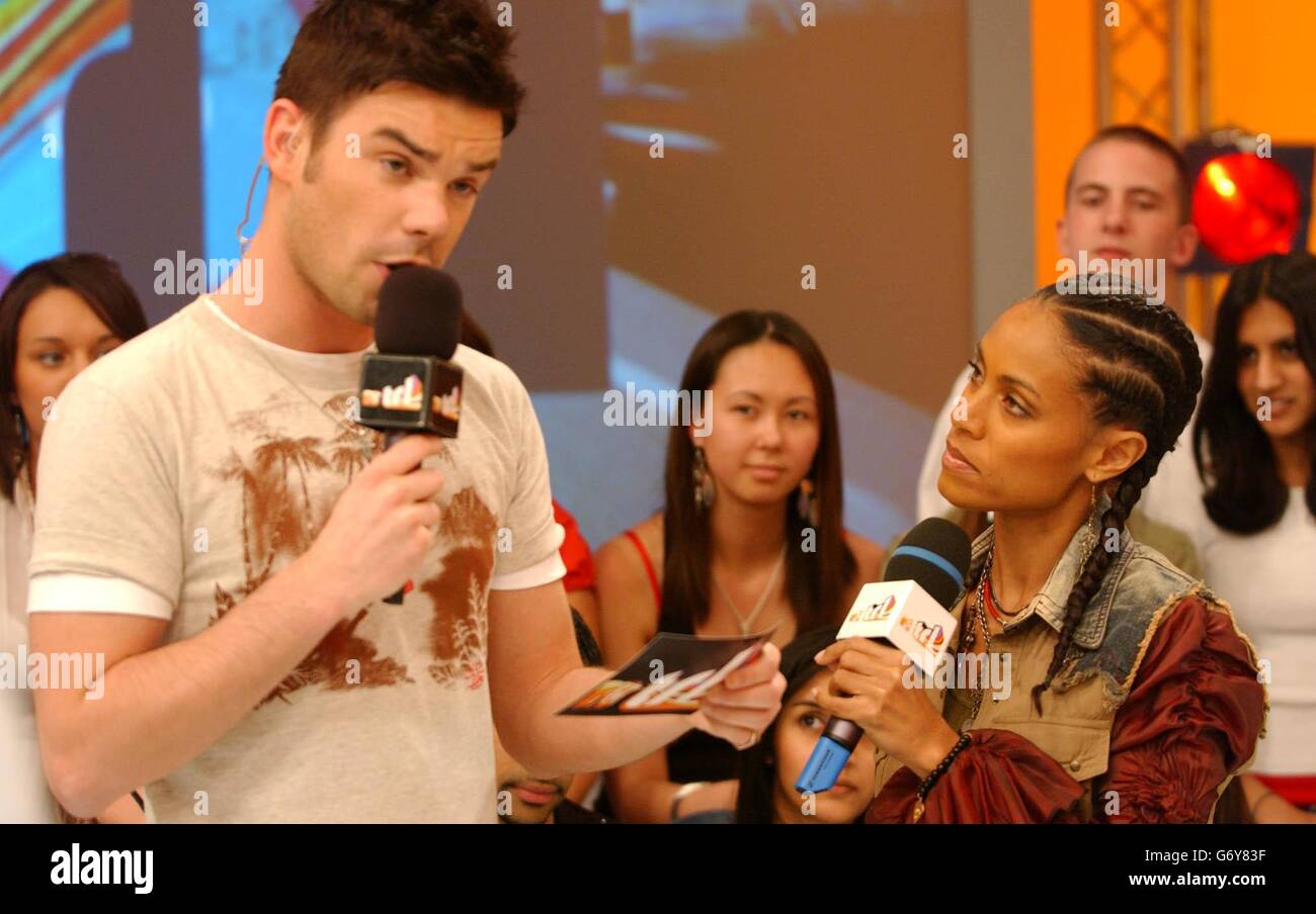 MTV presenter Dave Berry with actress and singer Jada Pinkett-Smith ...