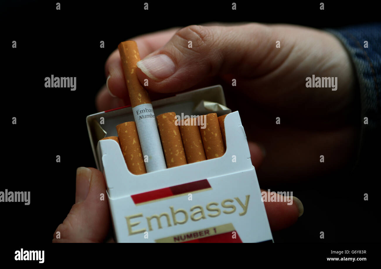 Cigarette stock. A packet of cigarettes Stock Photo - Alamy