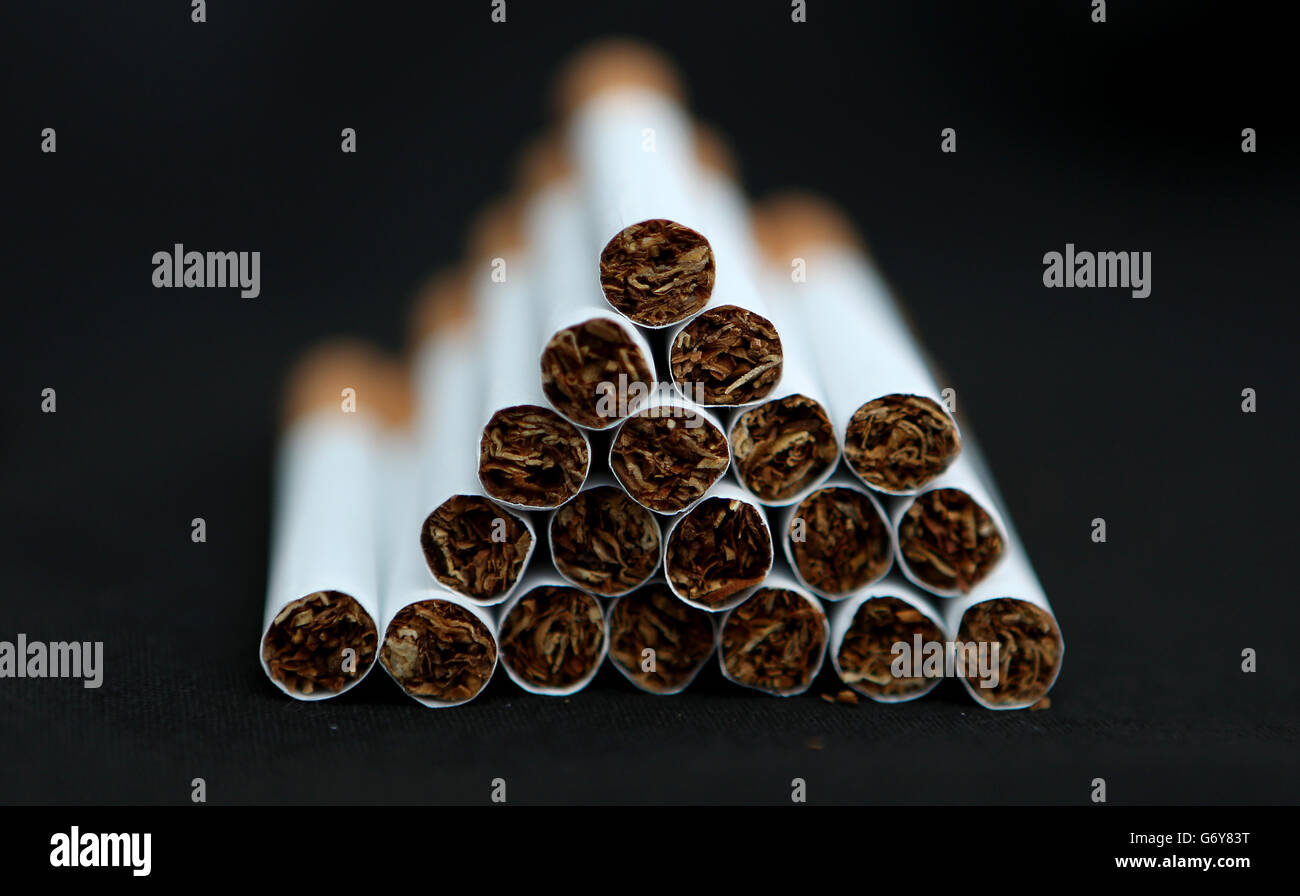 Cigarette stock. A pile of cigarettes Stock Photo - Alamy