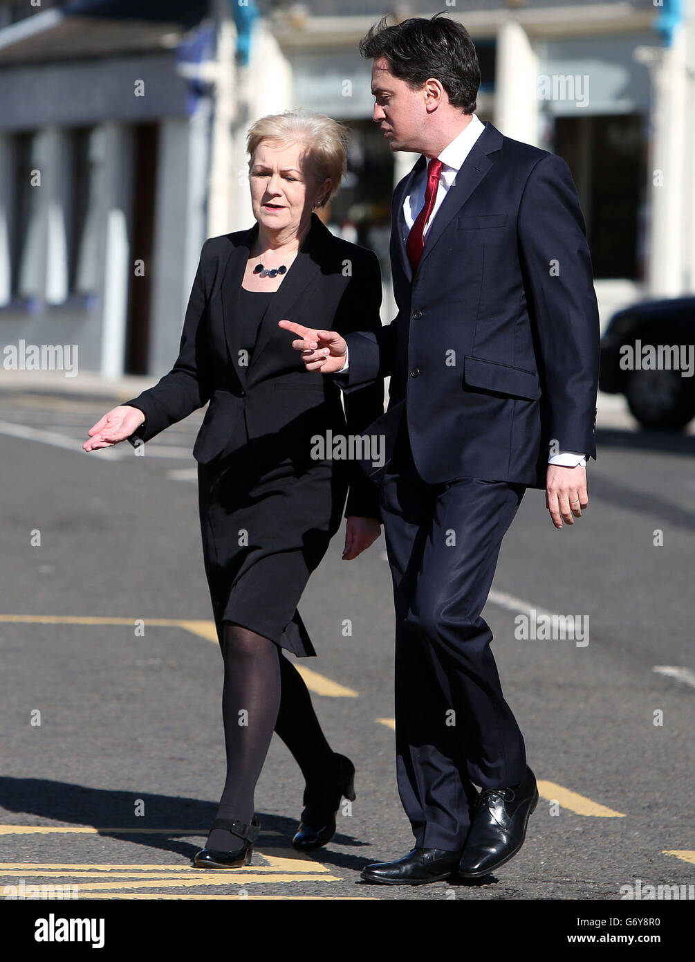Labour leader Ed Miliband and Scottish Labour Leader Johann Lamont ...