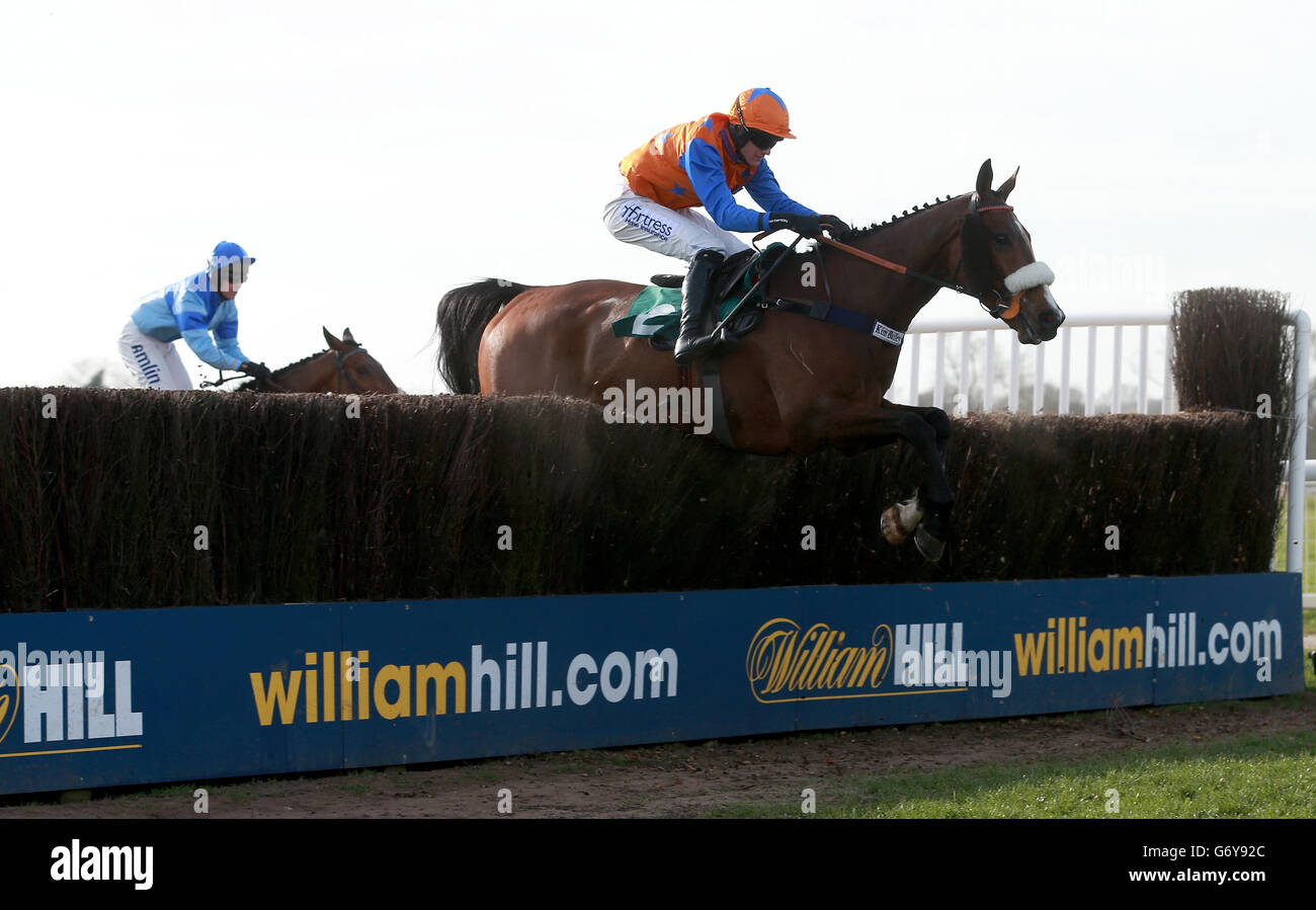 Horse racing jumps finale warwick racecourse hi-res stock photography ...