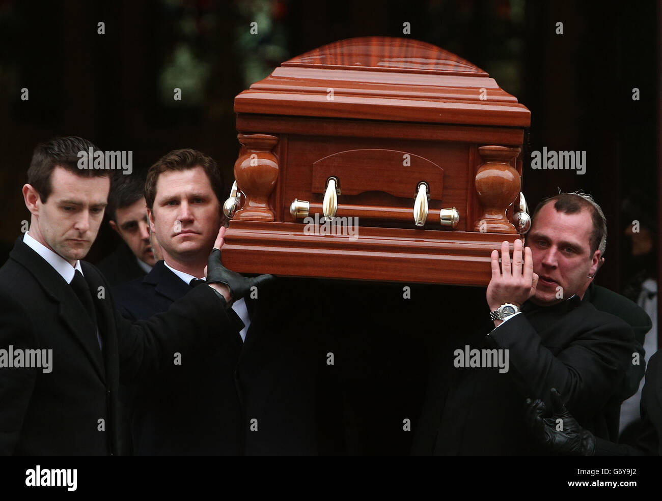 The coffin of Lord Ballyedmond, also known as Dr Edward Haughey, is ...