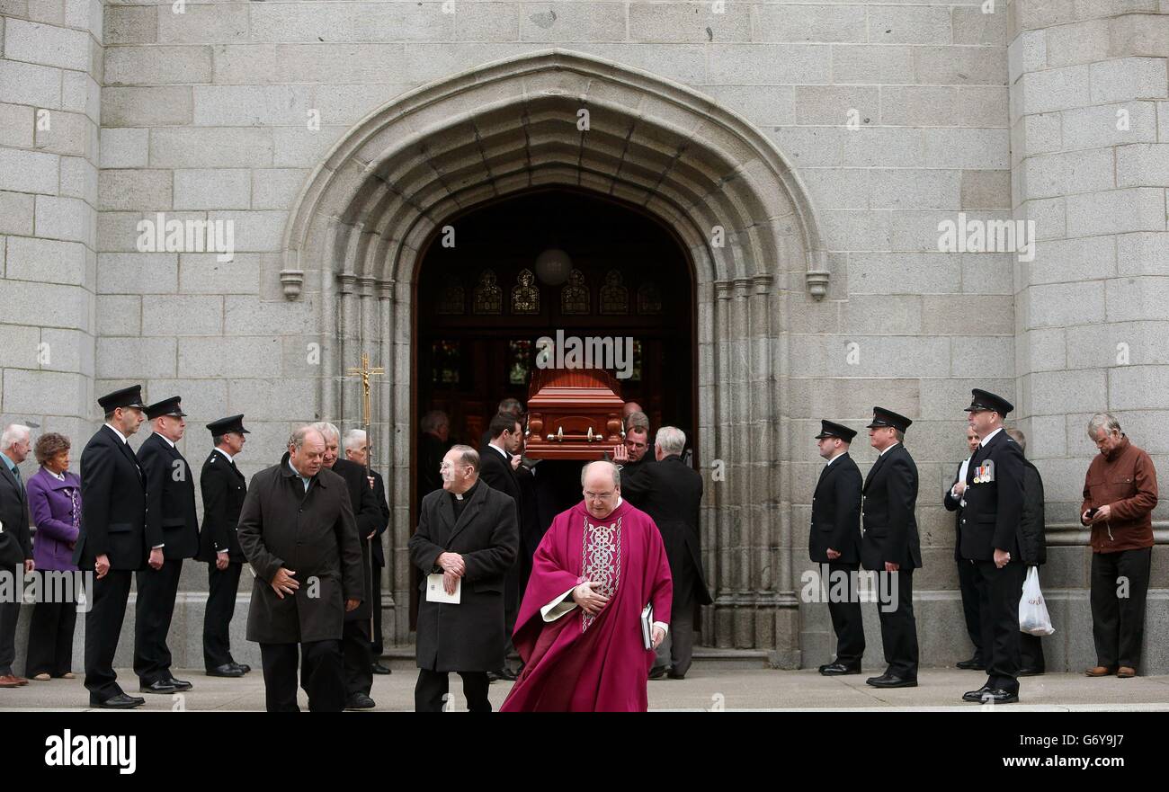 The coffin of Lord Ballyedmond, also known as Dr Edward Haughey, is ...