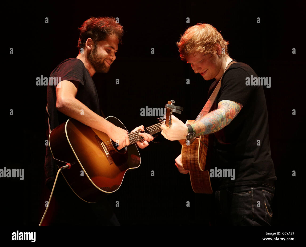 Ed sheeran performing on stage royal albert hall hi-res stock ...