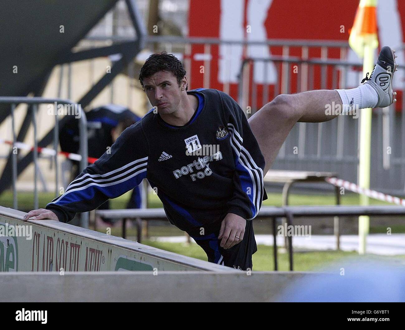 Newcastle United's Gary Speed training, at the Velodrome stadium in ...