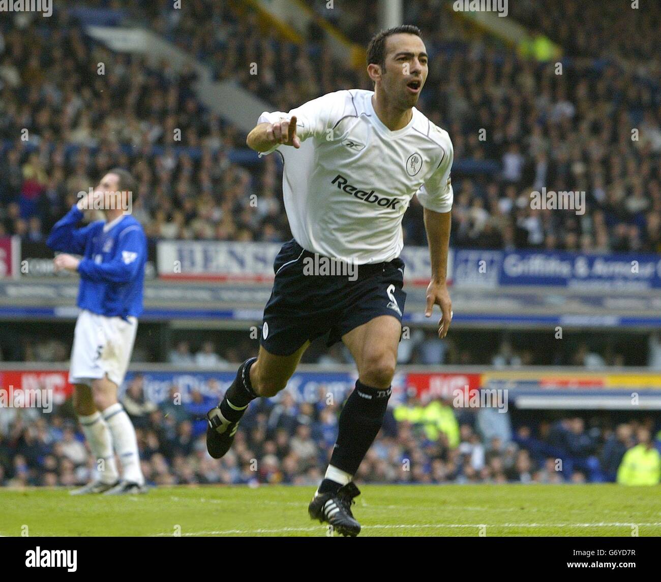 Bolton wanderers youri djorkaeff celebrates scoring their winning goal ...