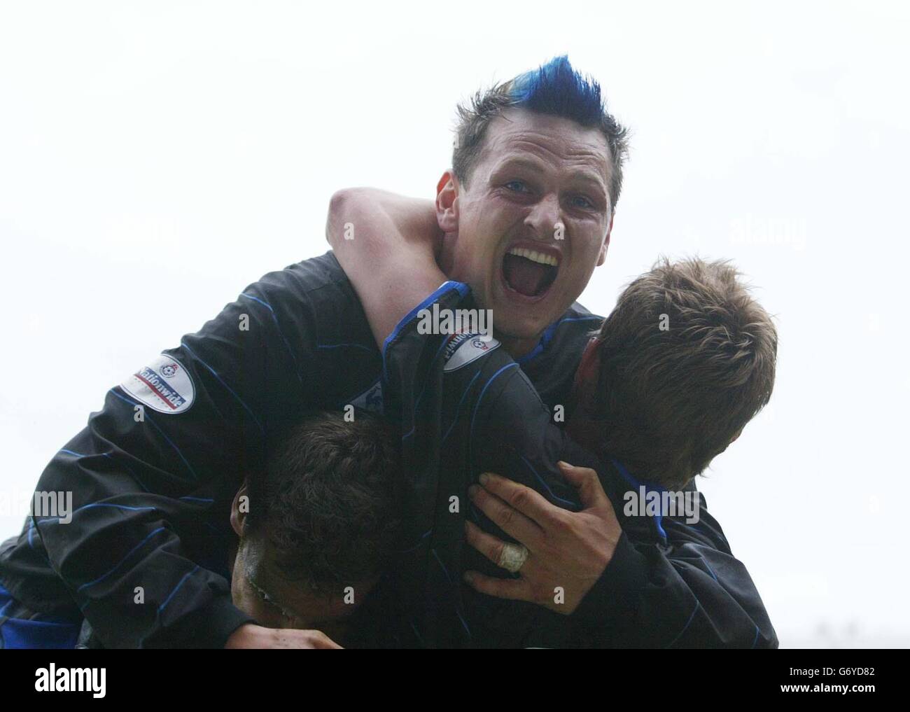 Queens Park Rangers' Marc Bircham celebrates the third goal with team ...