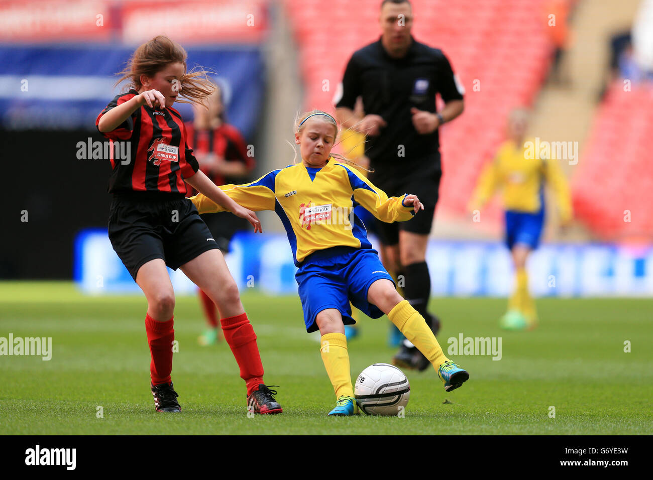 Action from the Girl's Cup between Broadstone Middle School and Thomas ...