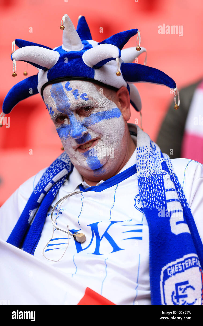 A Chesterfield fan soaks up the atmosphere at Wembley Stock Photo - Alamy