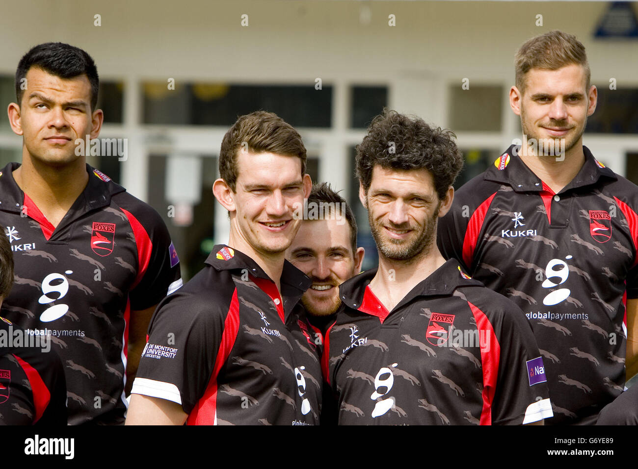 Leicestershire's (left-right) Shiv Thakor, Alex Wyatt, Ben Raine ...
