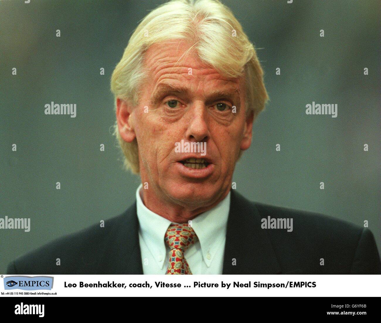 Soccer - Blackburn Rovers v Vitesse Arnham. Leo Beenhakker, coach ...