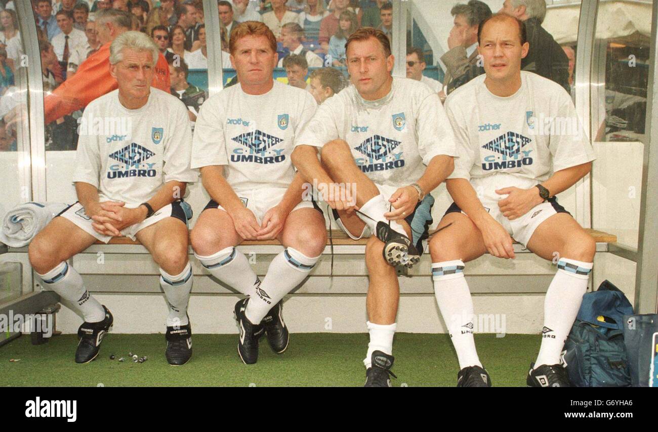 Soccer. Alan Ball second left, pictured with Tony Book (left), Asa ...