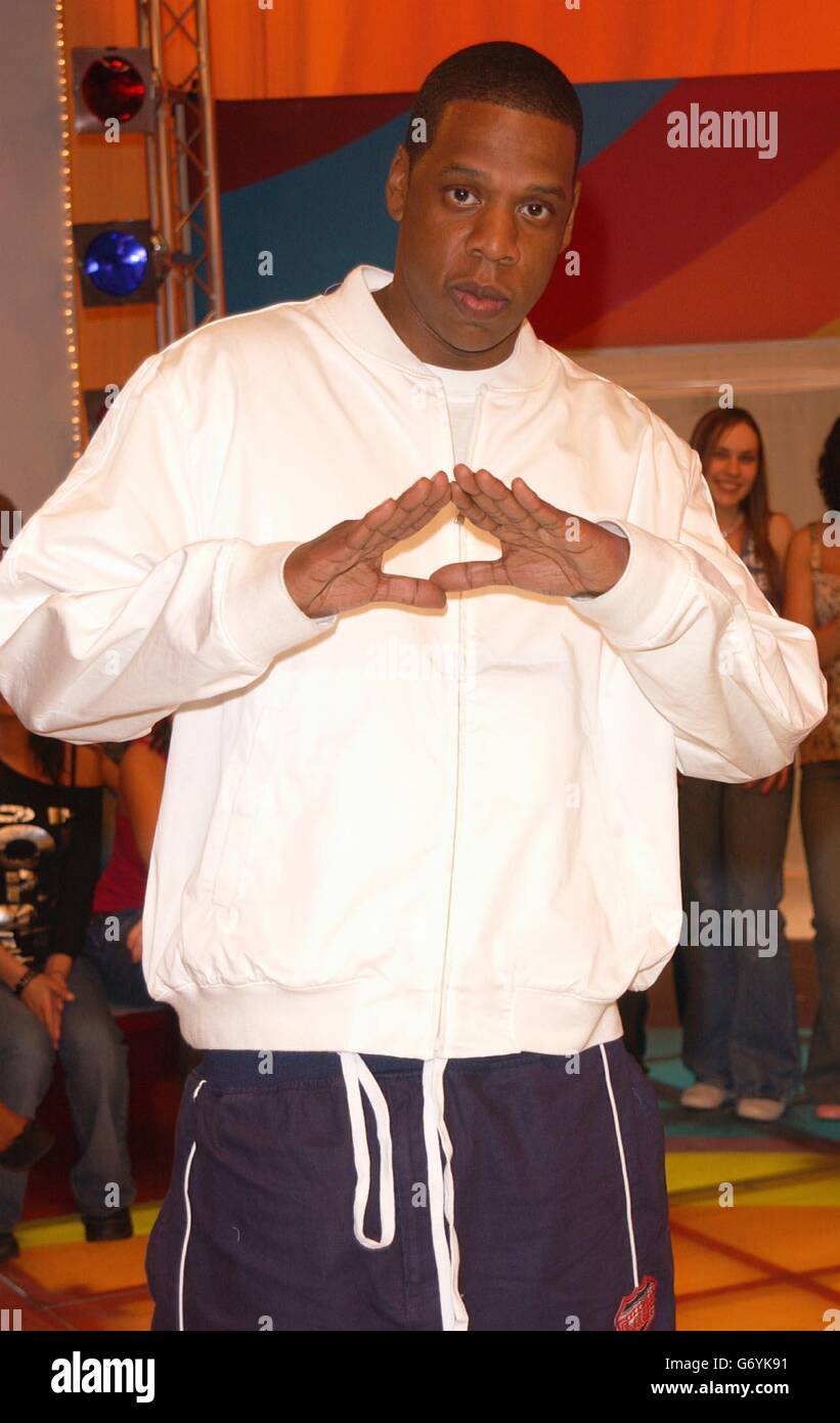 American rapper Jay-Z, during his appearance on MTV TRL UK, at the MTV ...