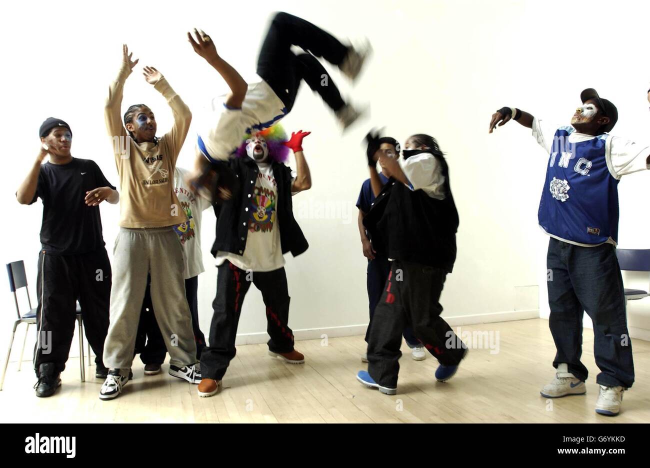 American breakdancing team 'Tommy the Clown' (2nd and 4th right ...