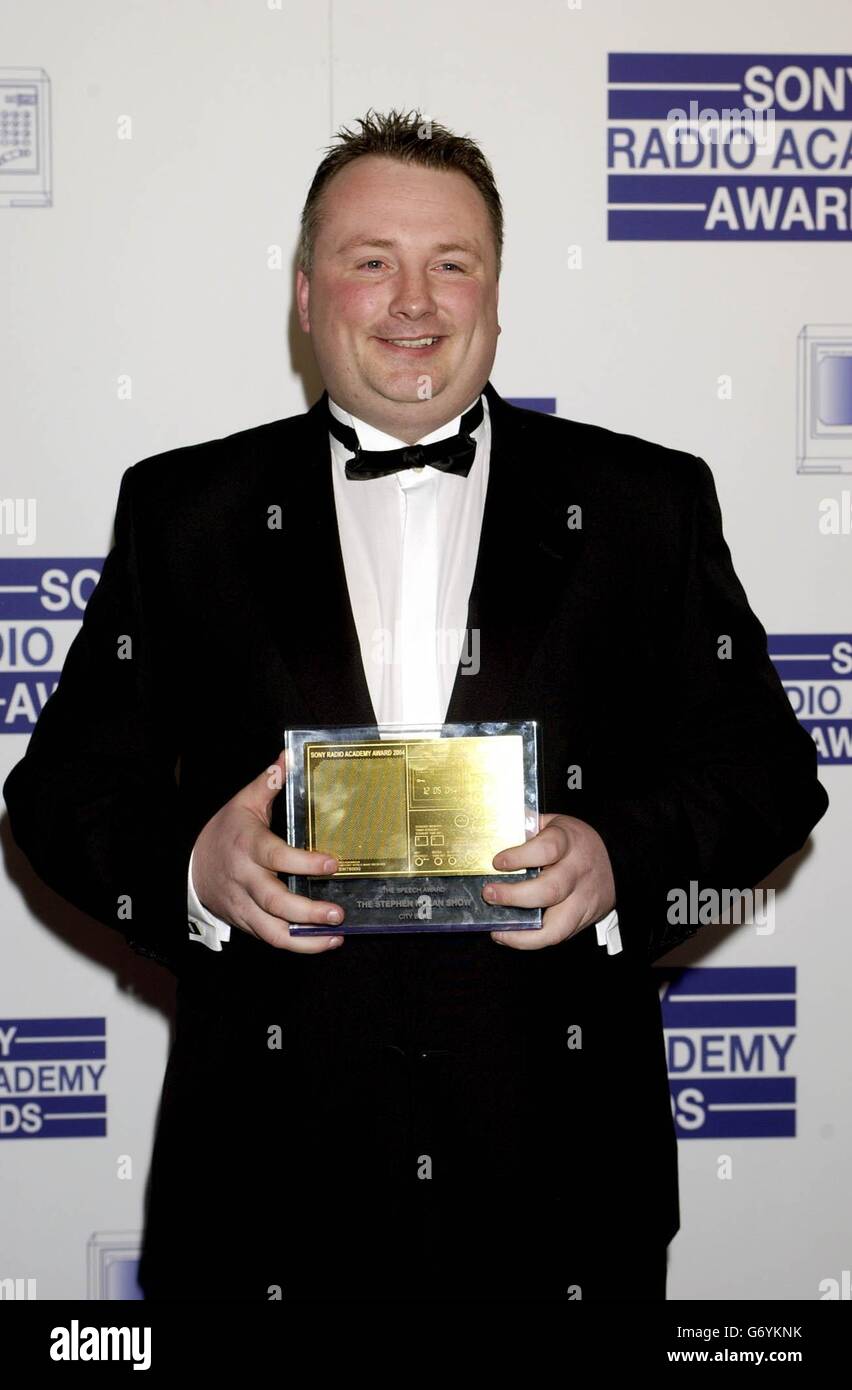 Showbiz celebrity radio awards ceremony trophy celebrating stephen ...