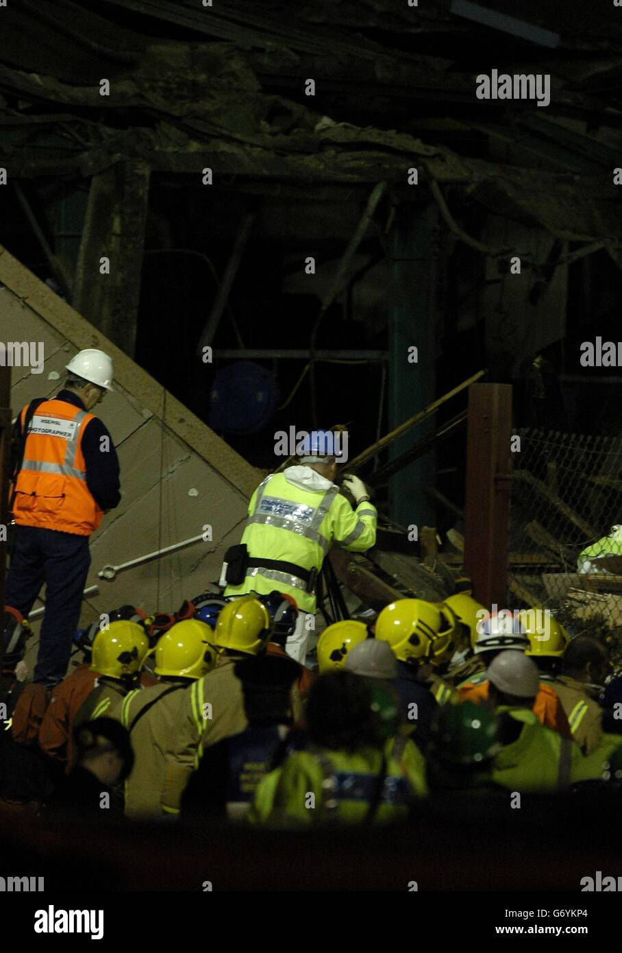 At the stockline plastics factory in glasgow which collapsed tuesday hi ...