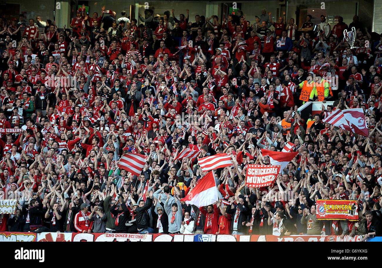 Manchester united fans in the stands before the game hi-res stock ...