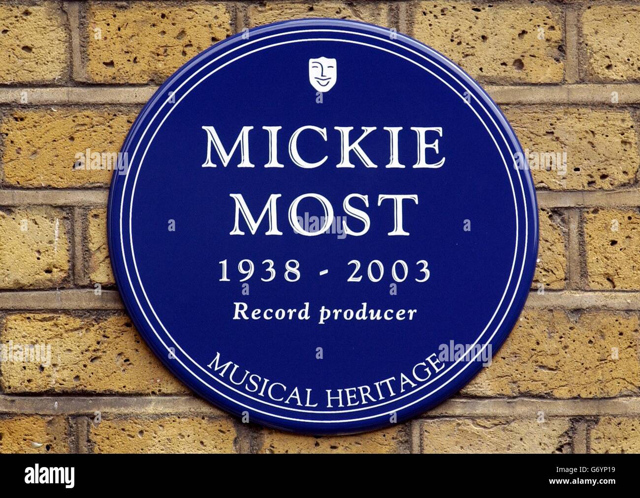 Mickie Most Plaque Stock Photo - Alamy