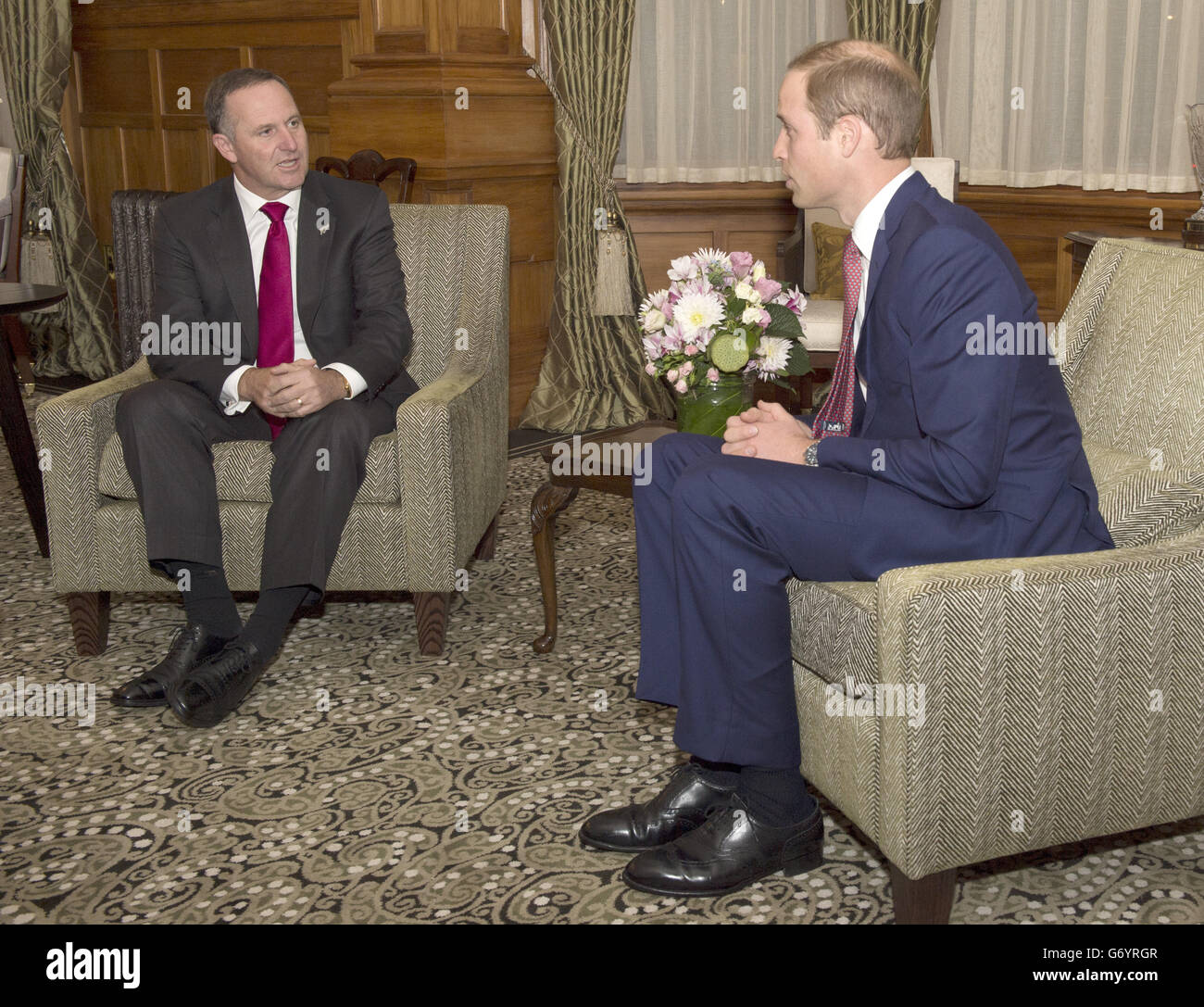 The Duke of Cambridge (right) with Prime Minister John Key (left) at ...