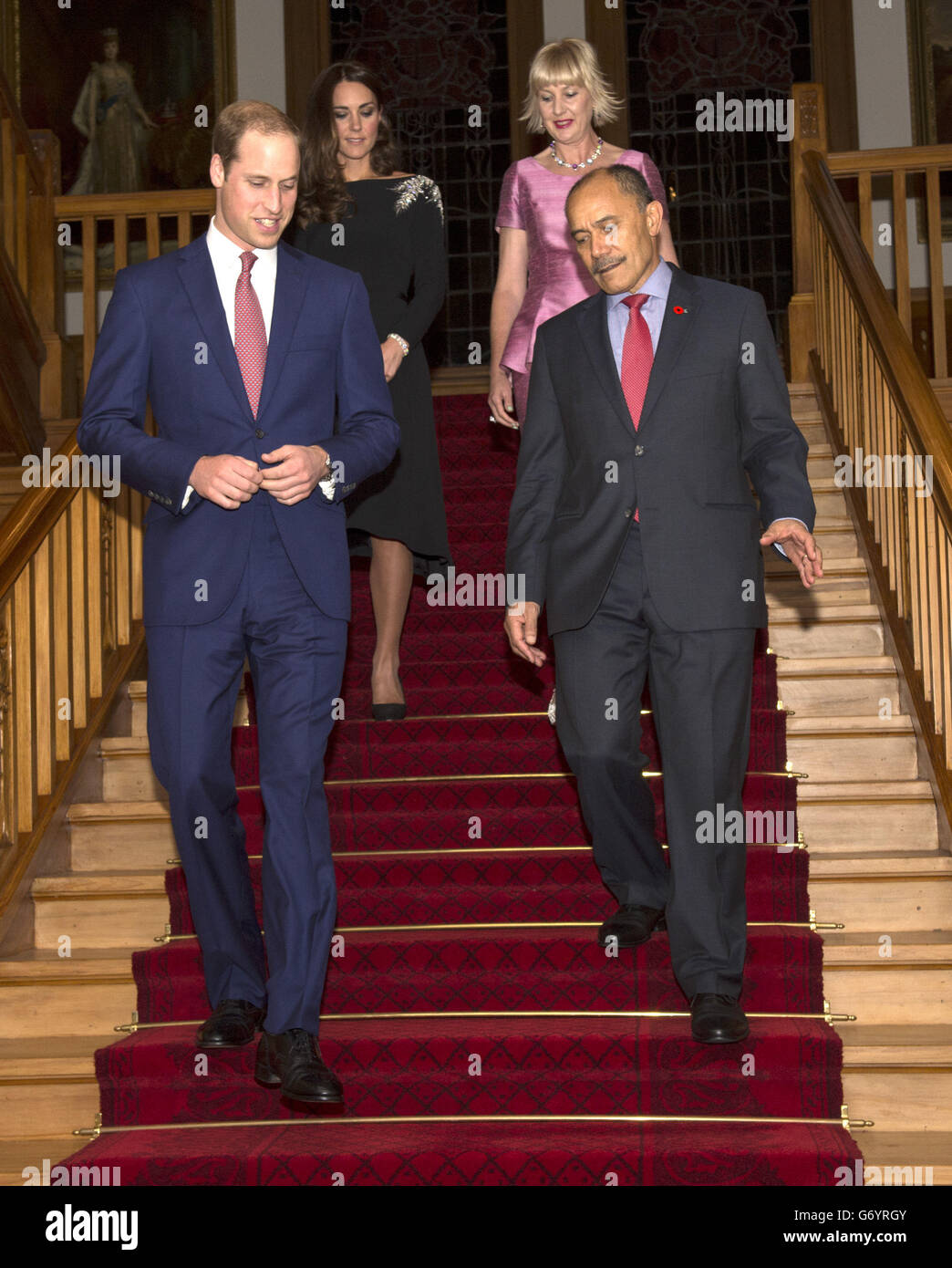 The Duke and Duchess of Cambridge with Governor General (right) and ...