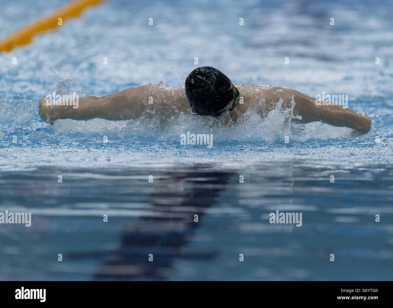 Roberto Pavoni competes in the Mens open 200m Butterfly during 2014 ...