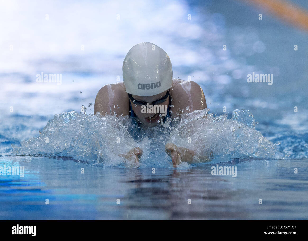 Hannah Miley competes in the Womens open 200m Breaststroke final during ...