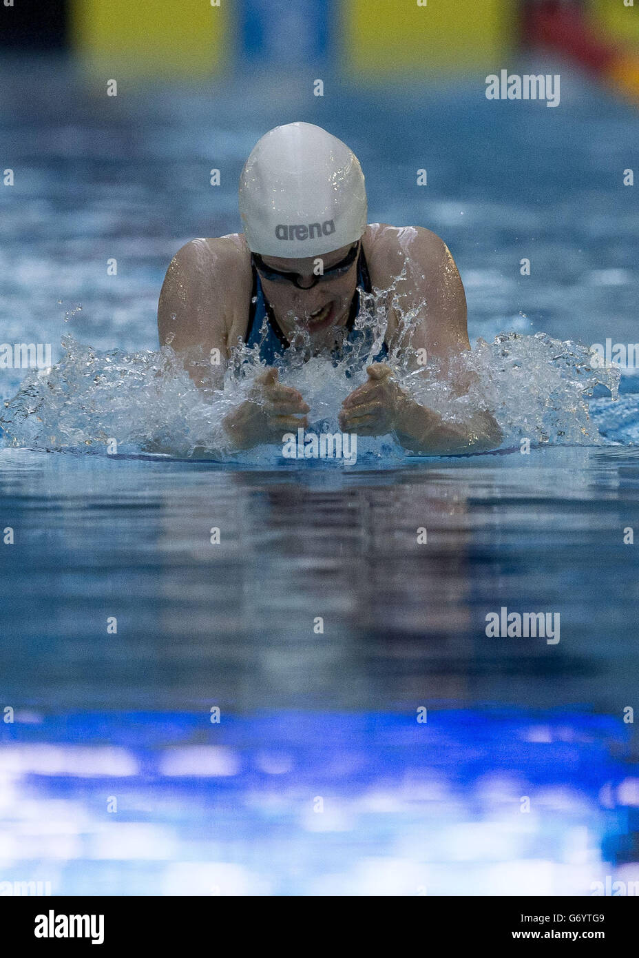 Hannah Miley competes in the Womens open 200m Breaststroke final during ...