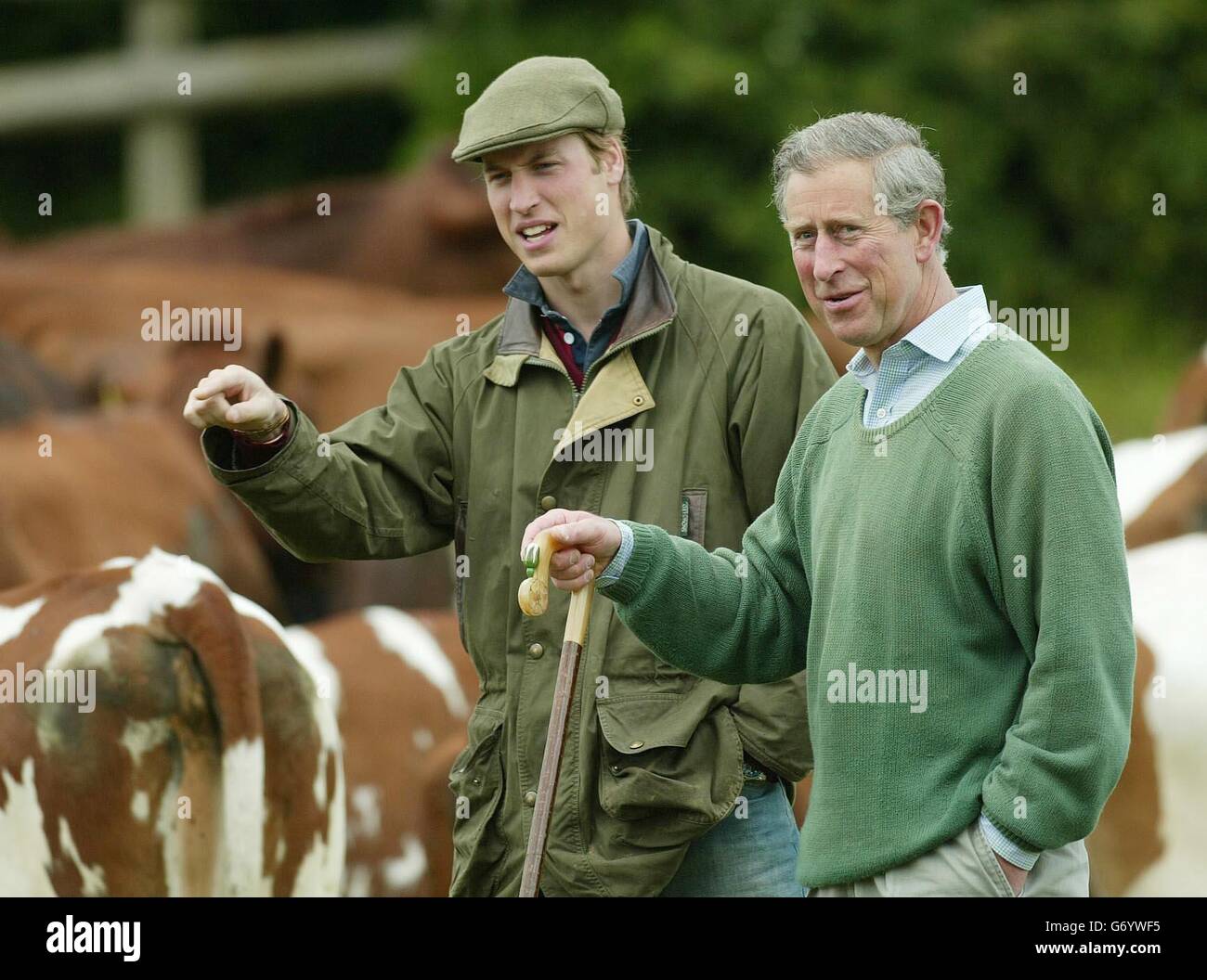 Prince William with his father, the Prince of Wales during a visit to ...