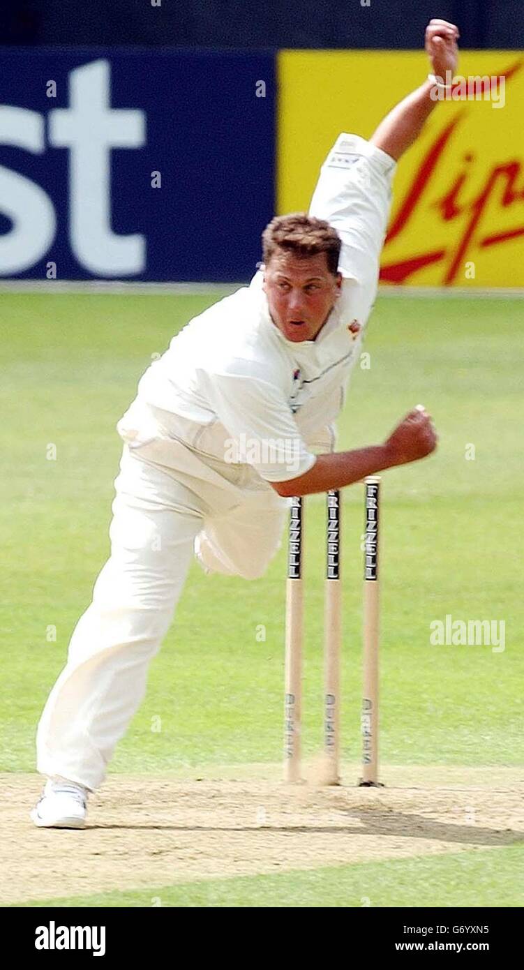 Essex bowler Darren Gough bowls to Yorkshire's Phil Jaques in their ...