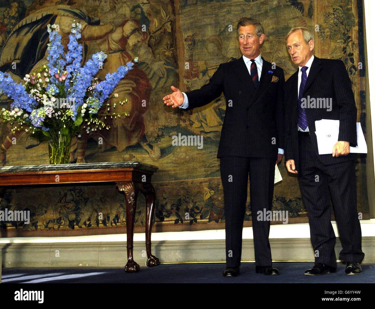 The Prince of Wales (left) pictured with Mr George Reid MSP. Prince ...