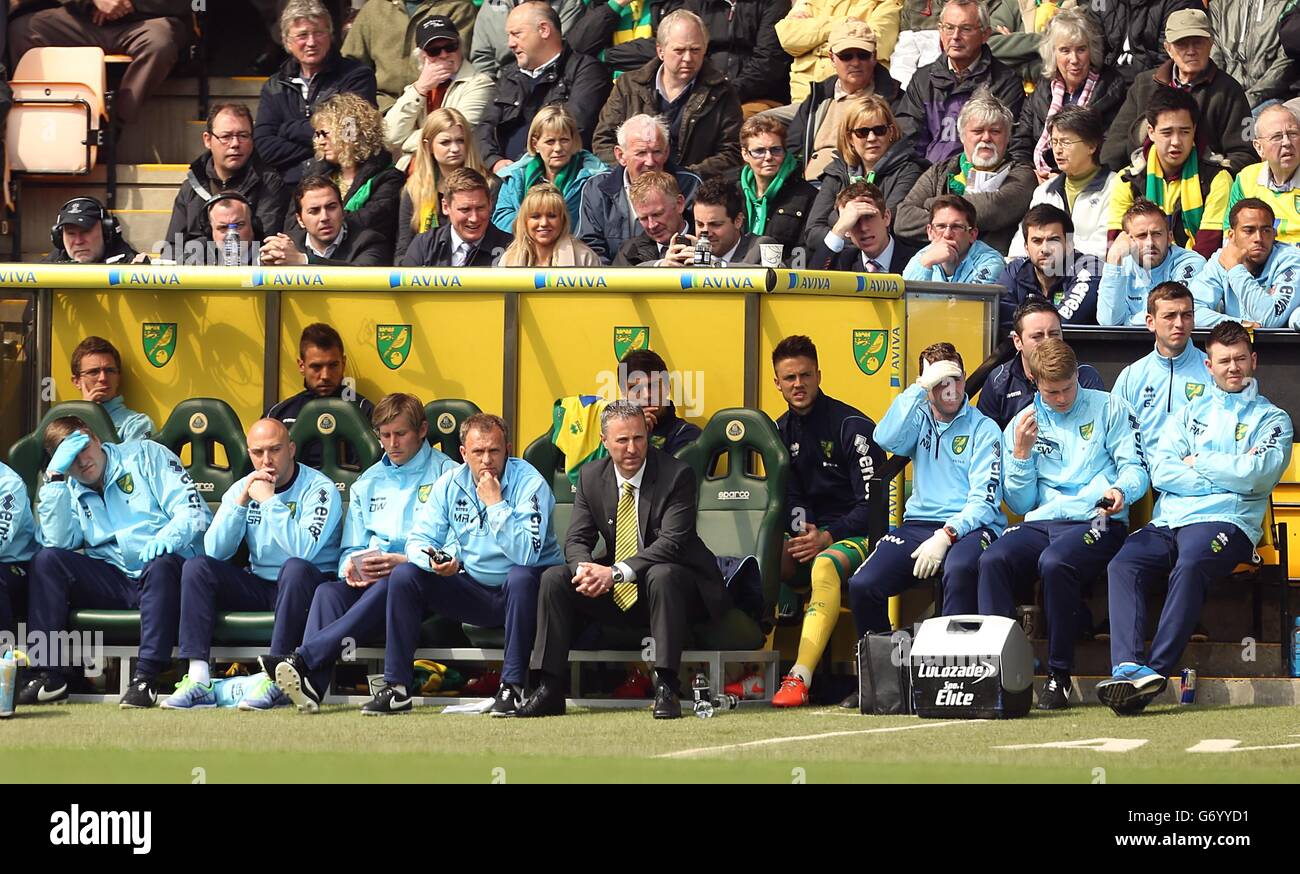 Norwich citys manager neil adams on bench hi-res stock photography and ...